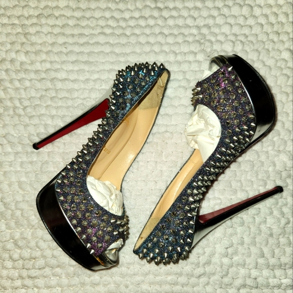 Christian Louboutin | Shoes | Christian Louboutin Lady Peep Spikes In ...
